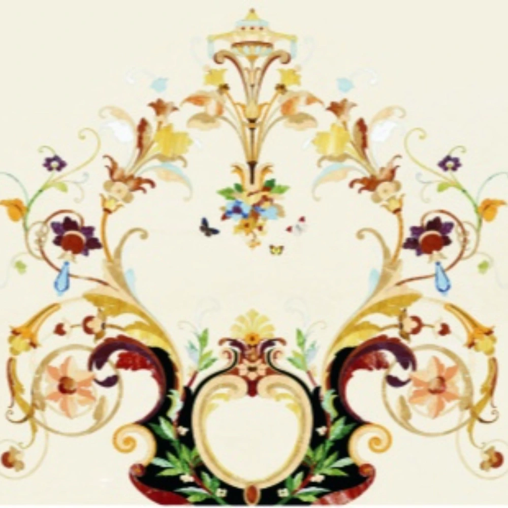 Luxurious Marble Inlay Background Wall Decor