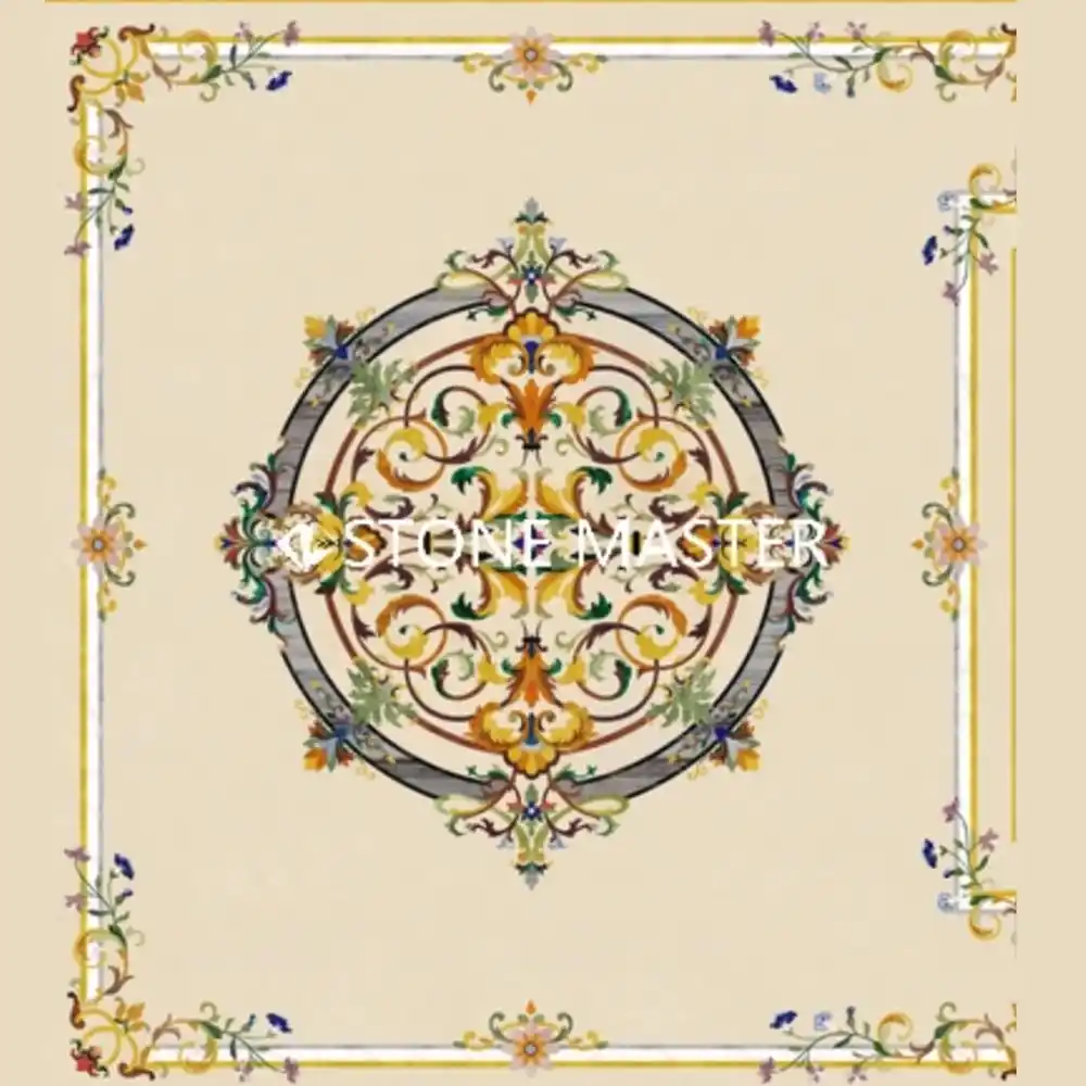 Marble Inlay Flooring Custom Medallion Design