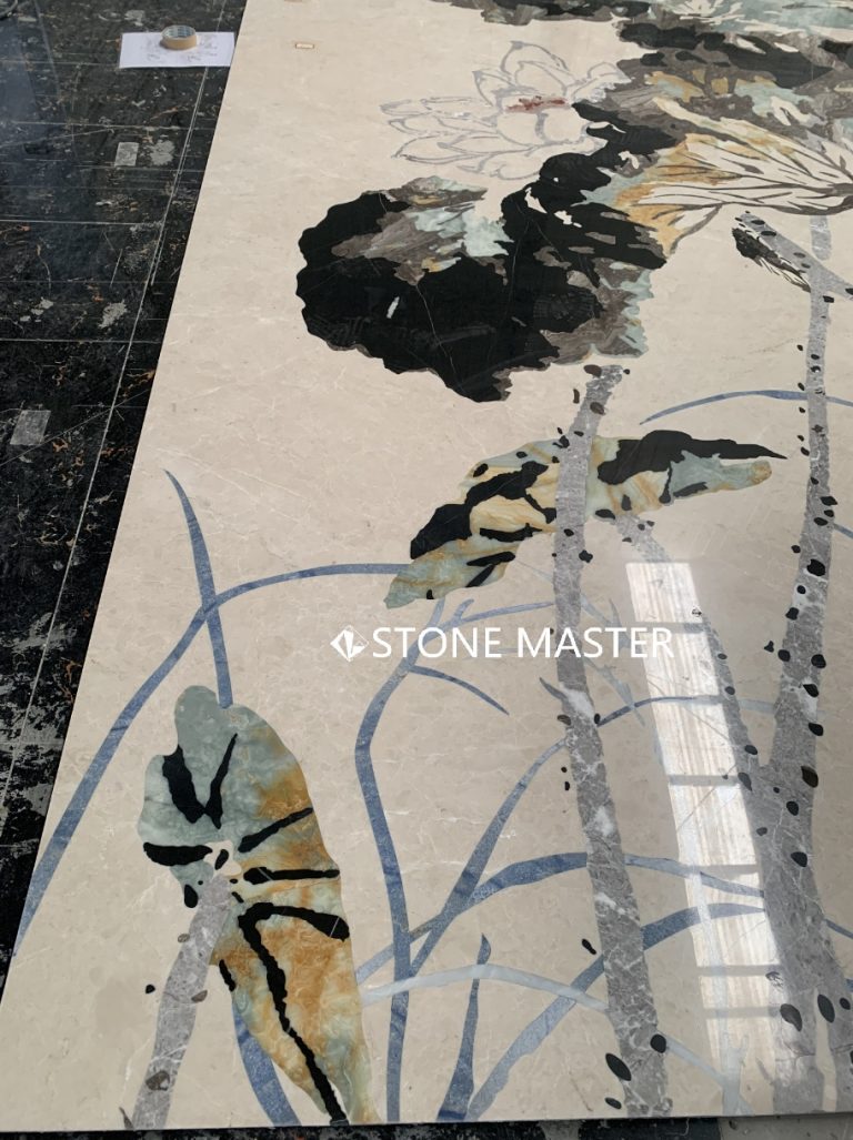 Marble Inlay Background Wall Decor – Lotus Design