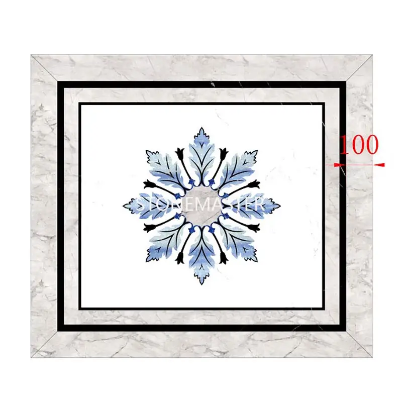 Elegant Blue Marble Medallion – Contemporary Style Marble Inlay