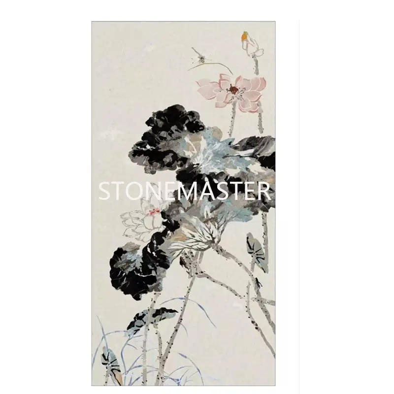 Marble Inlay Background Wall Decor – Lotus Design