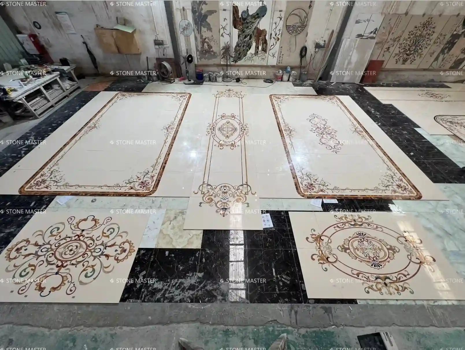 Marble Inlay Flooring Masterpiece for Luxury Villa